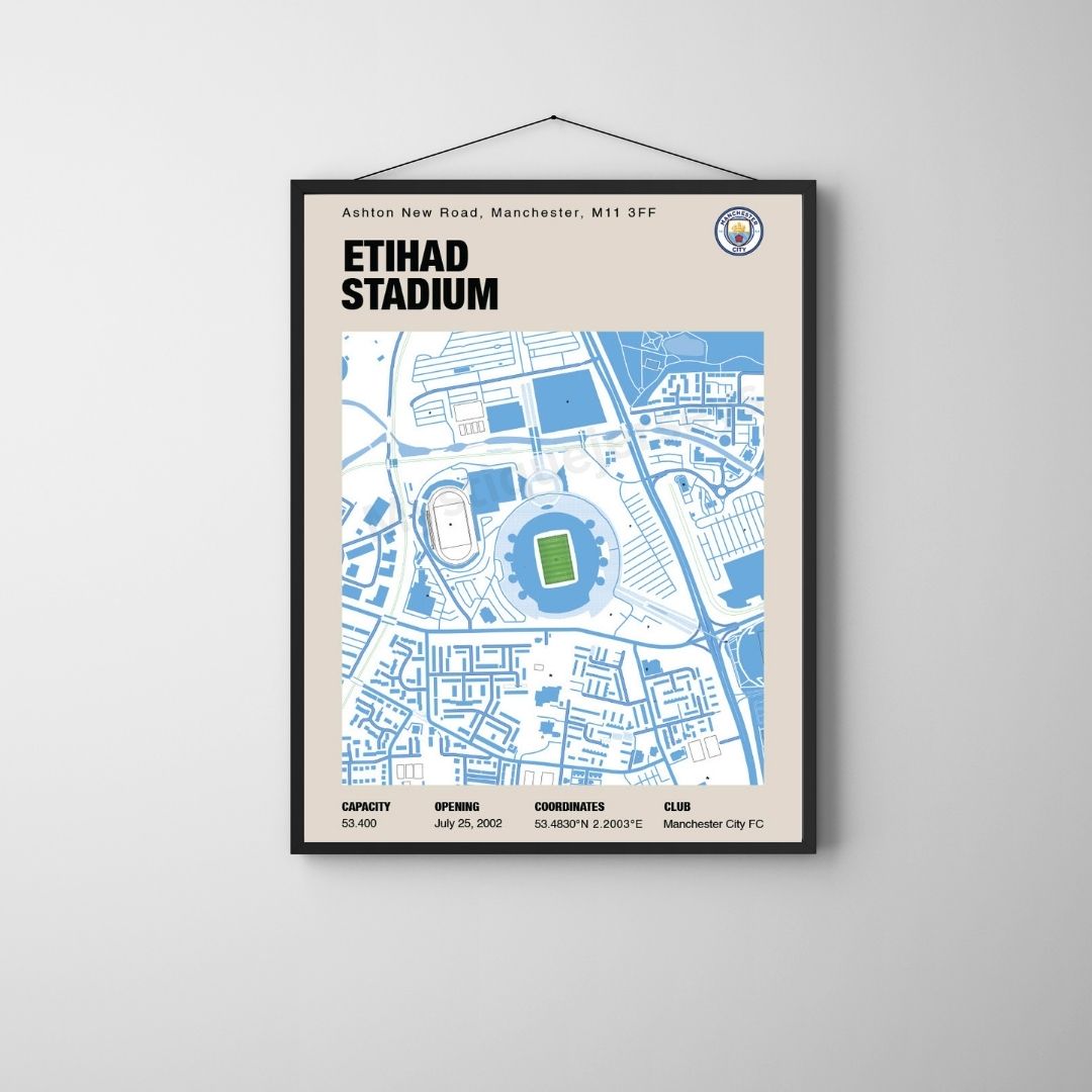 Manchester United Old Trafford A4 Map Print – Red, Black & White ...