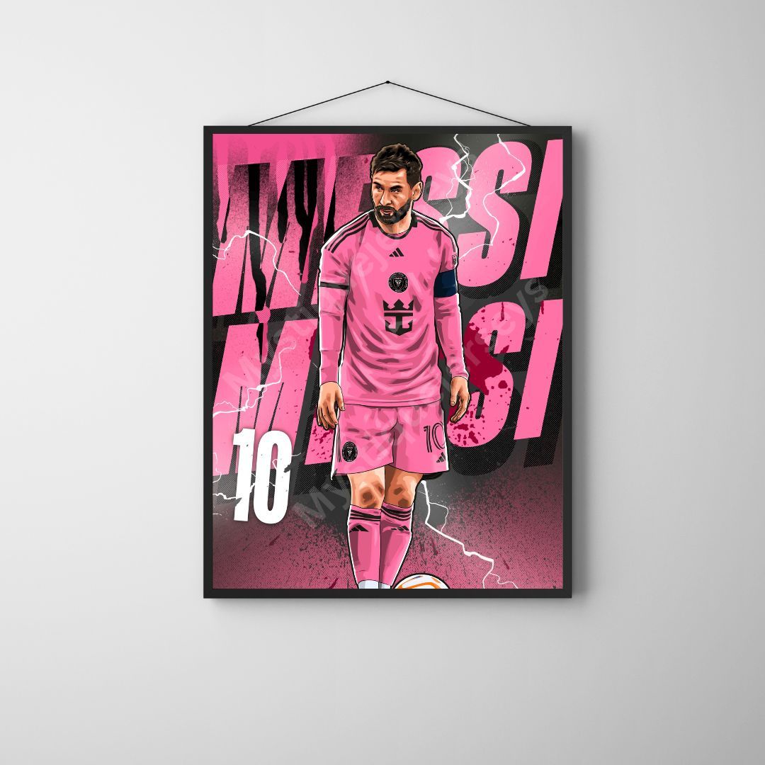 Lionel Messi A4 Print – Inter Miami Free Kick Moment – Mystique Jerseys